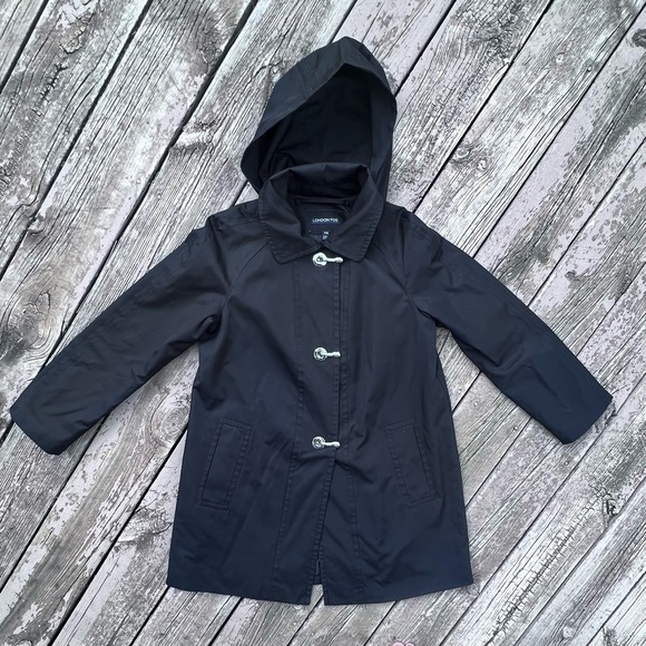 London Fog | Jackets & Coats | London Fog Black Raincoat Removable Hood ...